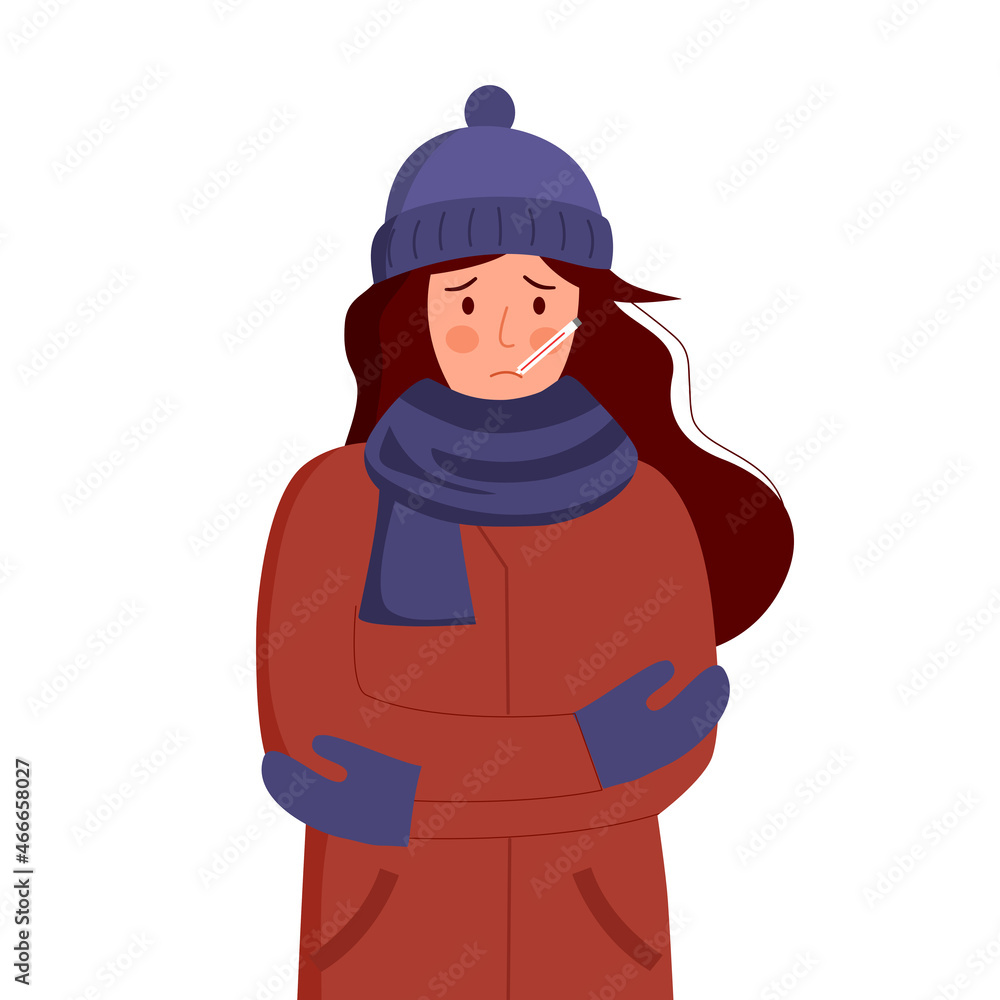 Freezing Woman Clipart