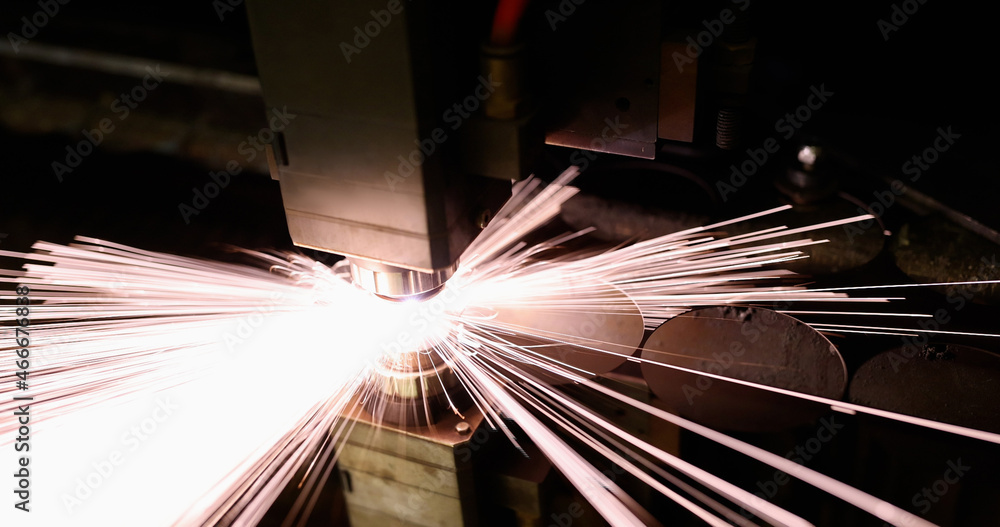 Bright sparks from metal welding in production Stock Photo | Adobe Stock