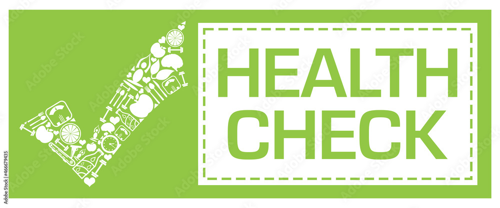 Health Check Green Tick Mark Health Symbols Green Box Stock ...