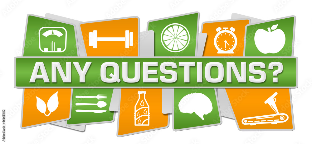 Any Questions Health Symbols Green Orange Symbols Top Bottom Stock ...