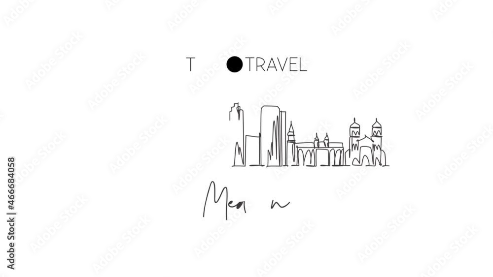 Animated self drawing of single continuous line draw Medellin city ...