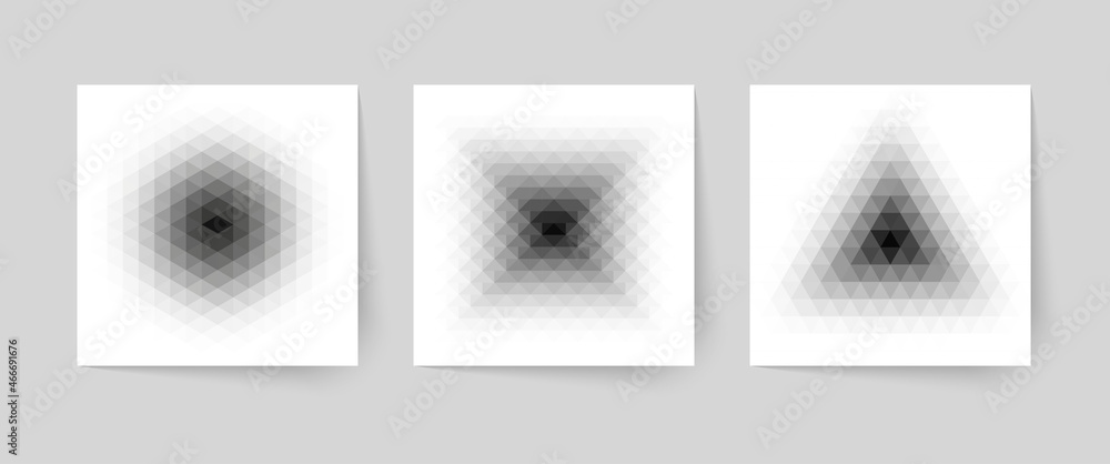 Vector geometric halftone backgrounds. Abstract low poly logo design ...