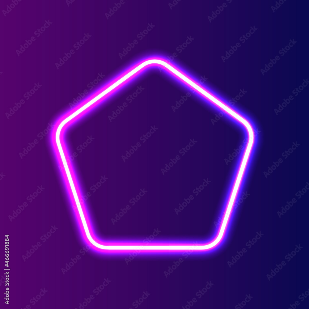 Futuristic Neon frame border. Purple neon glowing background Stock ...