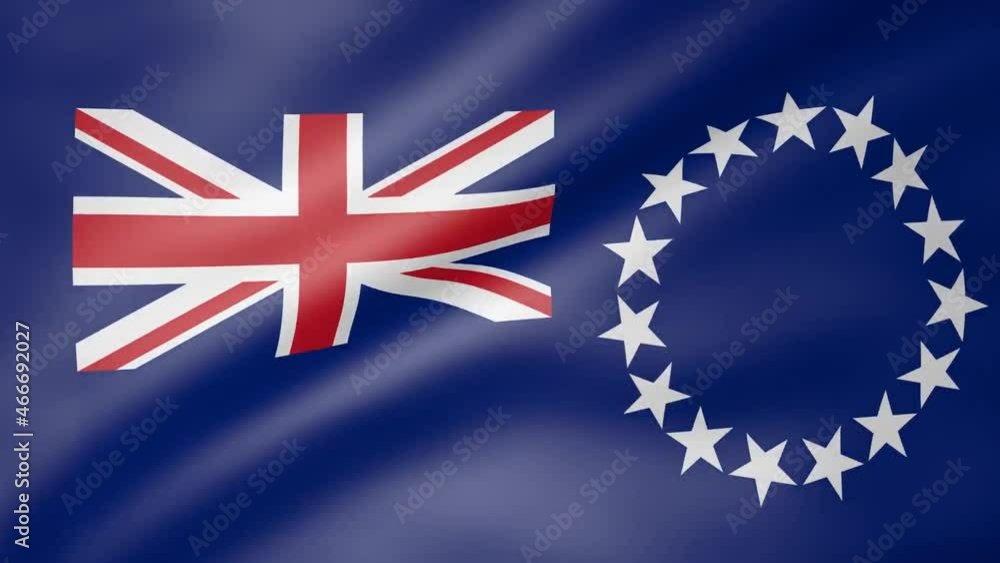 Animated Flag of Cook Islands. Cook Islands Beautiful 3D Realistic ...