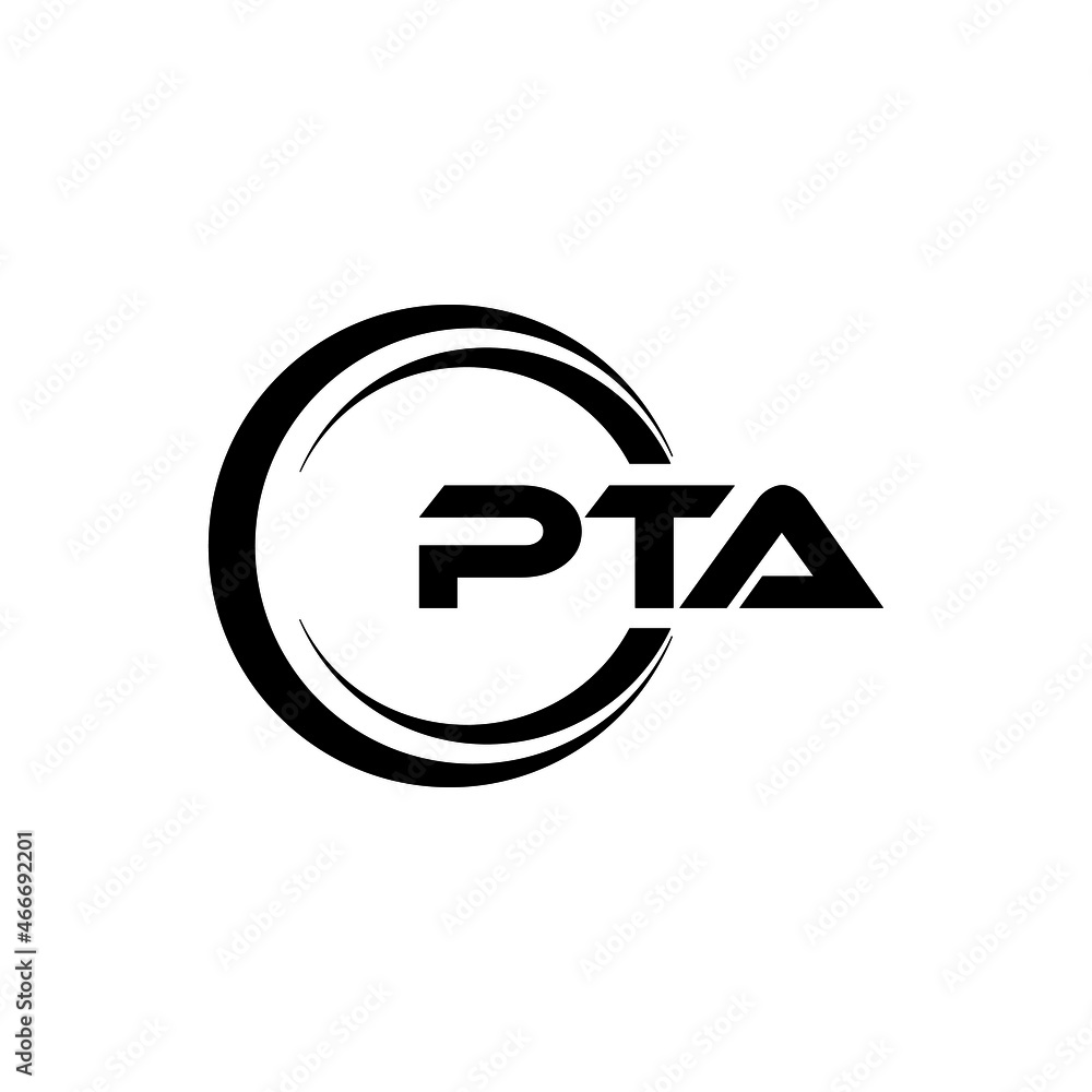 PTA letter logo design with white background in illustrator, vector ...