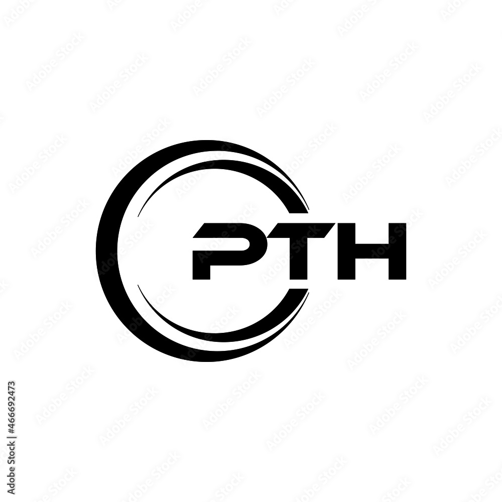 PTH letter logo design with white background in illustrator, vector ...