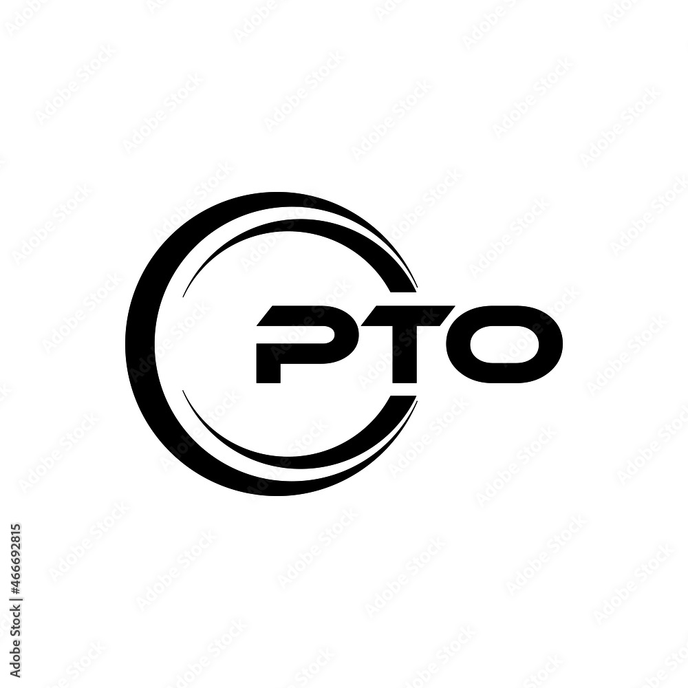 PTO letter logo design with white background in illustrator, vector ...