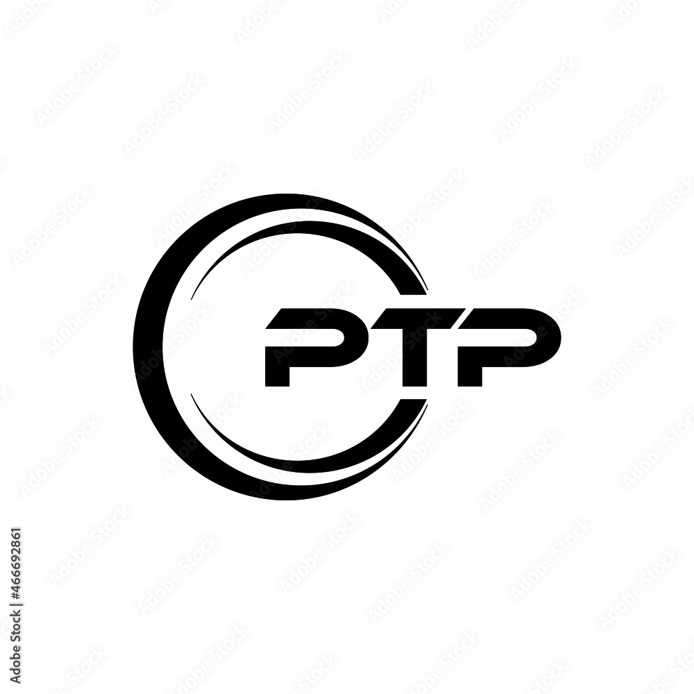 PTP letter logo design with white background in illustrator, vector ...