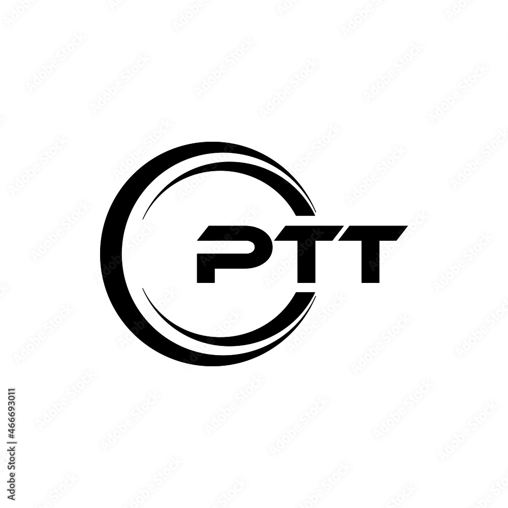 PTT letter logo design with white background in illustrator, vector ...