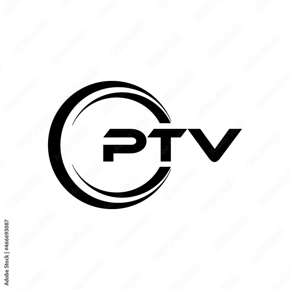PTV letter logo design with white background in illustrator, vector ...