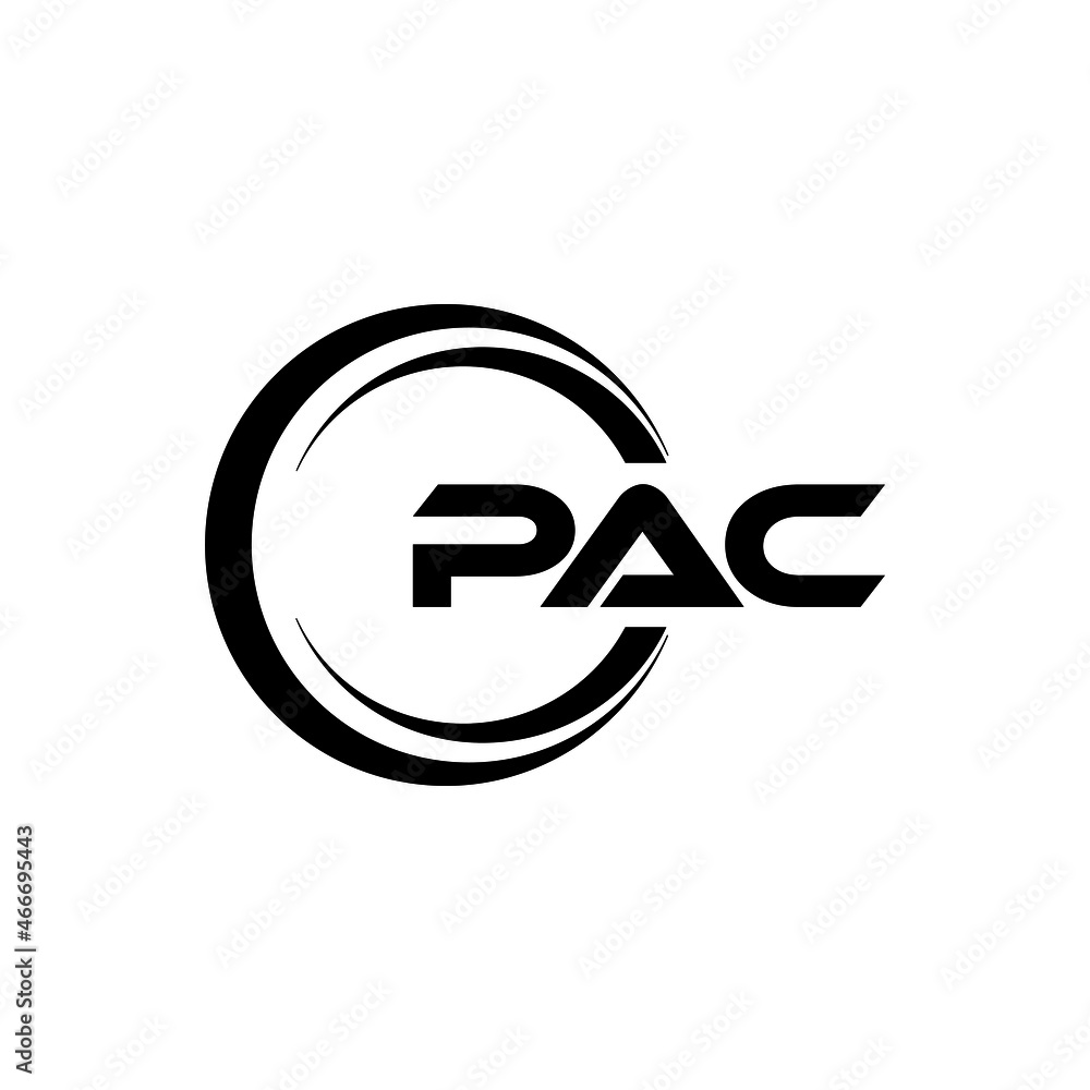 PAC letter logo design with white background in illustrator, vector ...