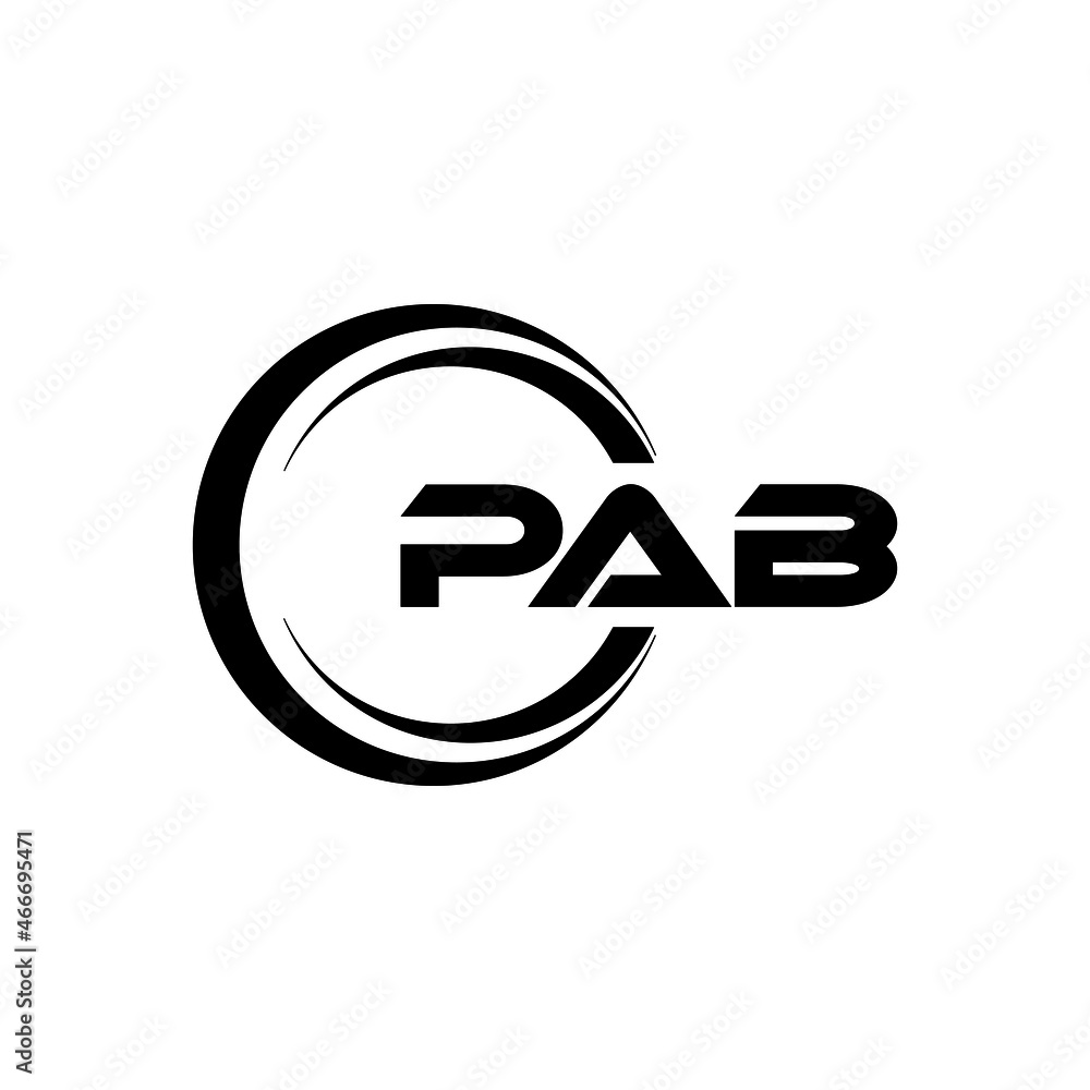 PAB letter logo design with white background in illustrator, vector ...