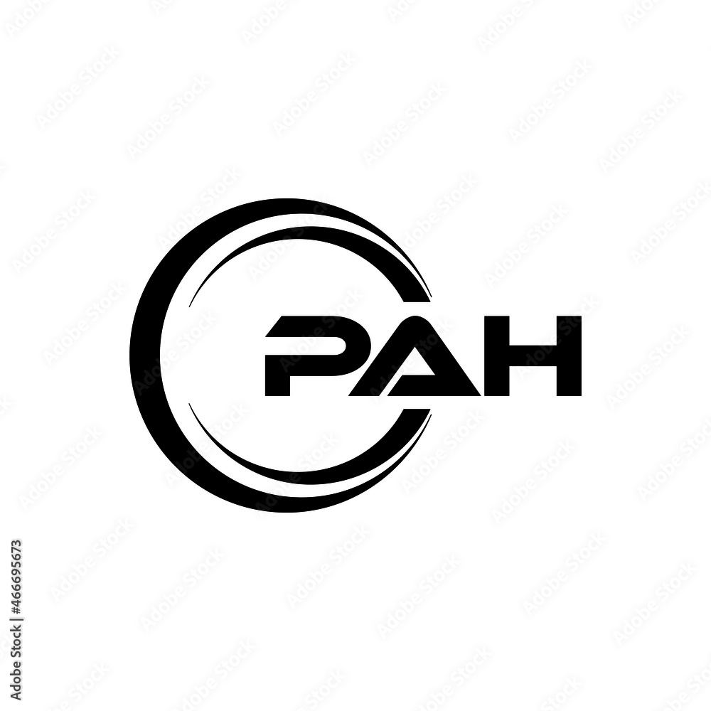 Vetor do Stock: PAH letter logo design with white background in ...