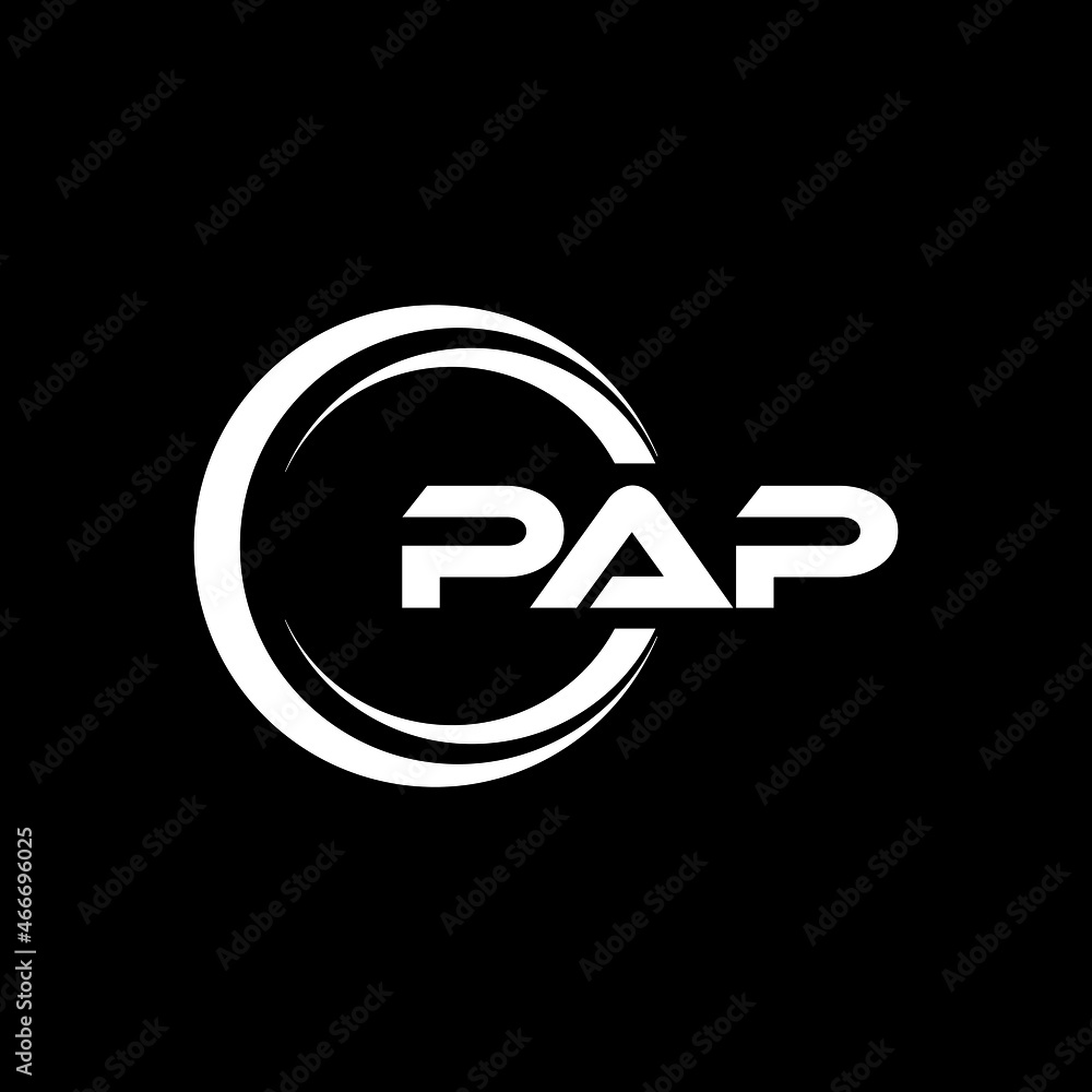 PAP letter logo design with black background in illustrator, vector ...
