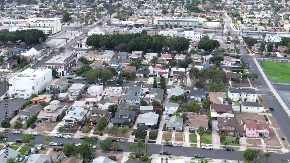 City of Crenshaw district, urban residential neighborhood of houses ...