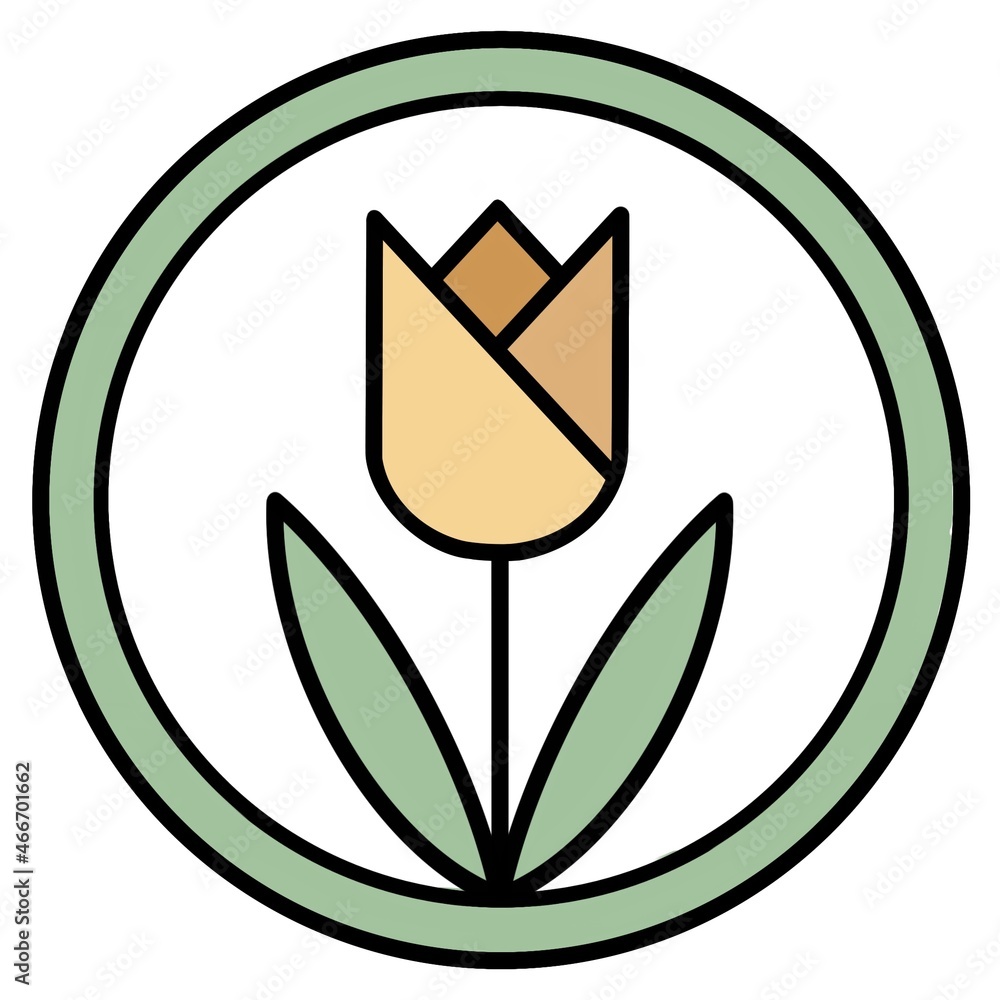 tulip badge, a simple sign and symbol of a flower. Simple logo. Tulip ...