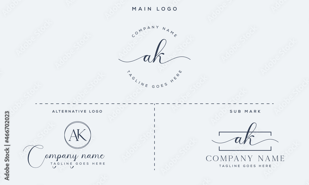 ak Initial handwriting signature logo vector. Hand lettering for ...