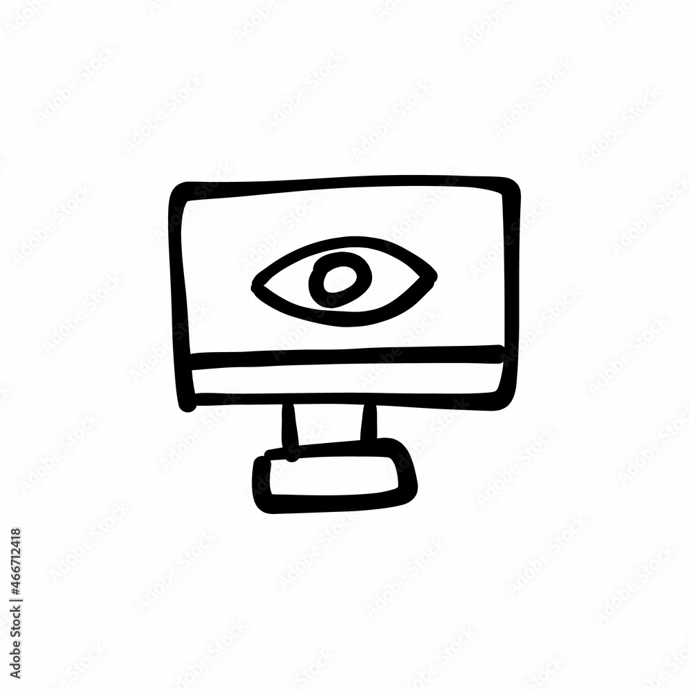 Computer vision icon in vector. Logotype - Doodle Stock Vector | Adobe ...