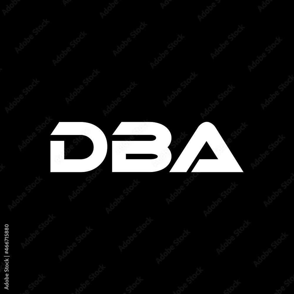DBA letter logo design with black background in illustrator, vector ...