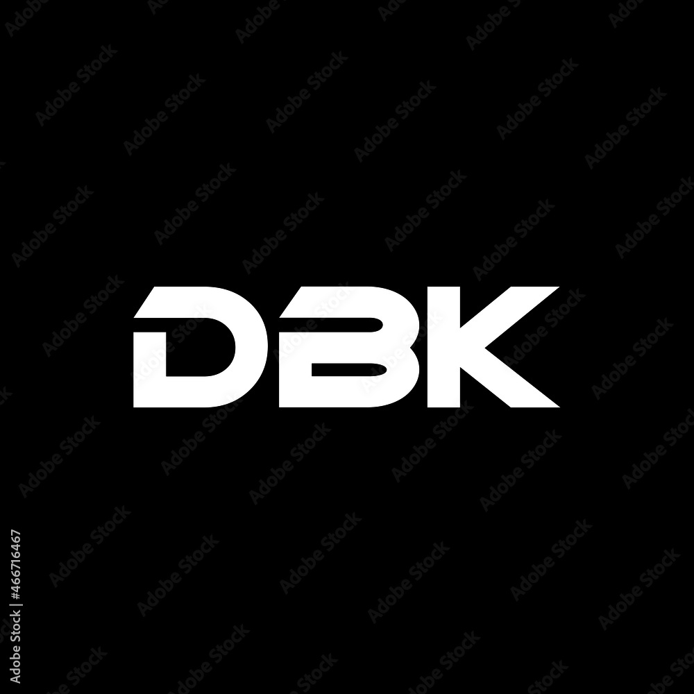 DBK letter logo design with black background in illustrator, vector ...