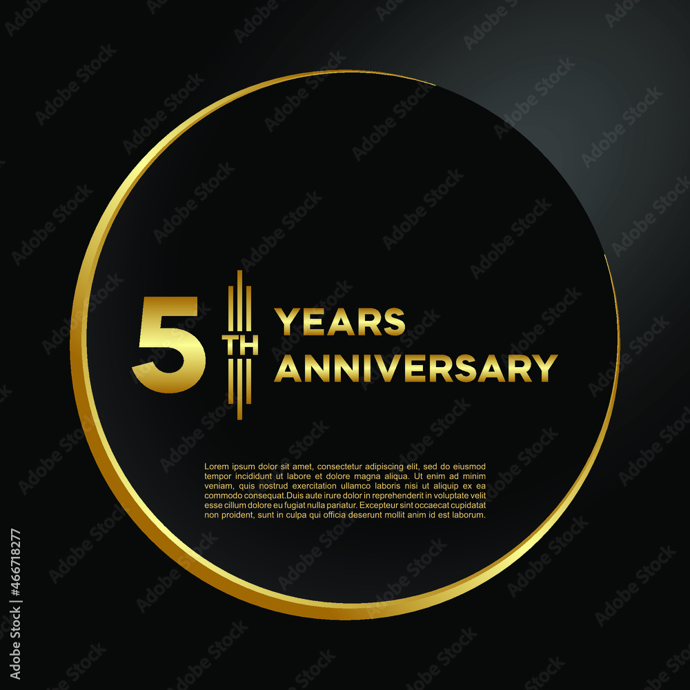 5th years anniversary, vector design for anniversary celebration with ...