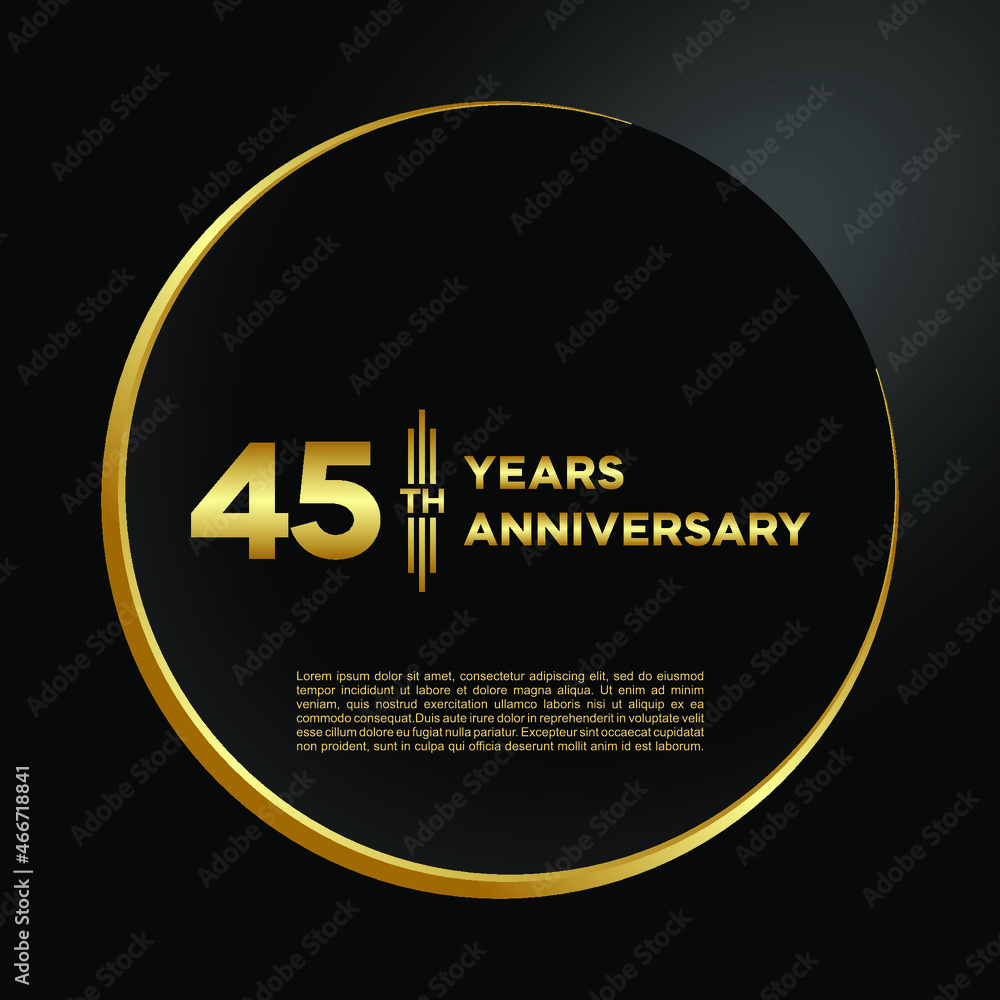 45th years anniversary, vector design for anniversary celebration with ...