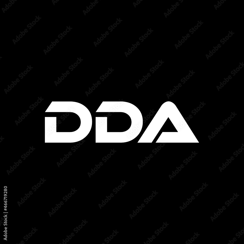 DDA letter logo design with black background in illustrator, vector ...