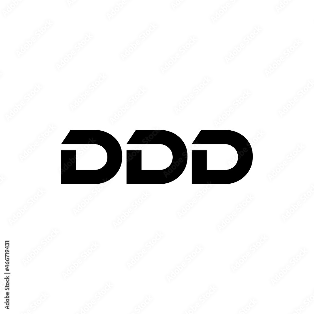 DDD letter logo design with white background in illustrator, vector ...