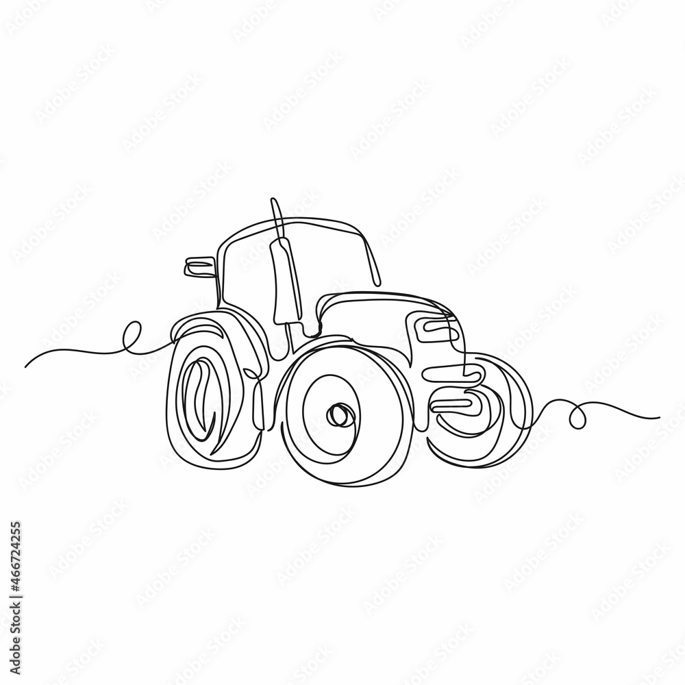 Vector continuous one single line drawing icon of modern agricultural ...