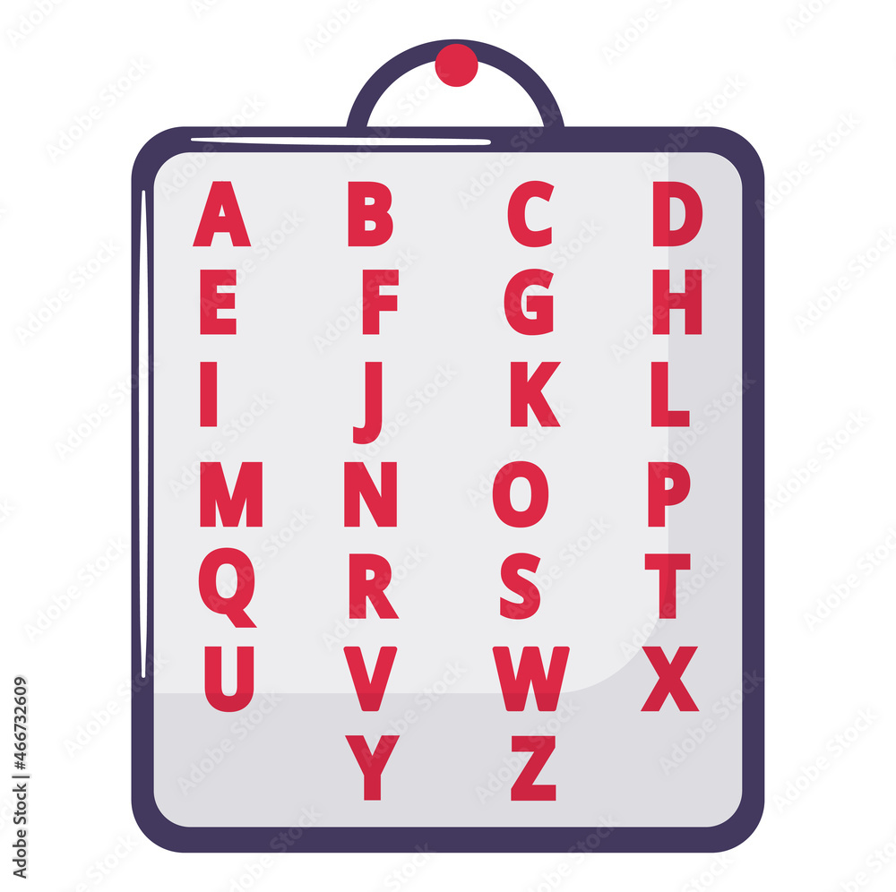 Concept alphabet light box with latin script, learning english font ...