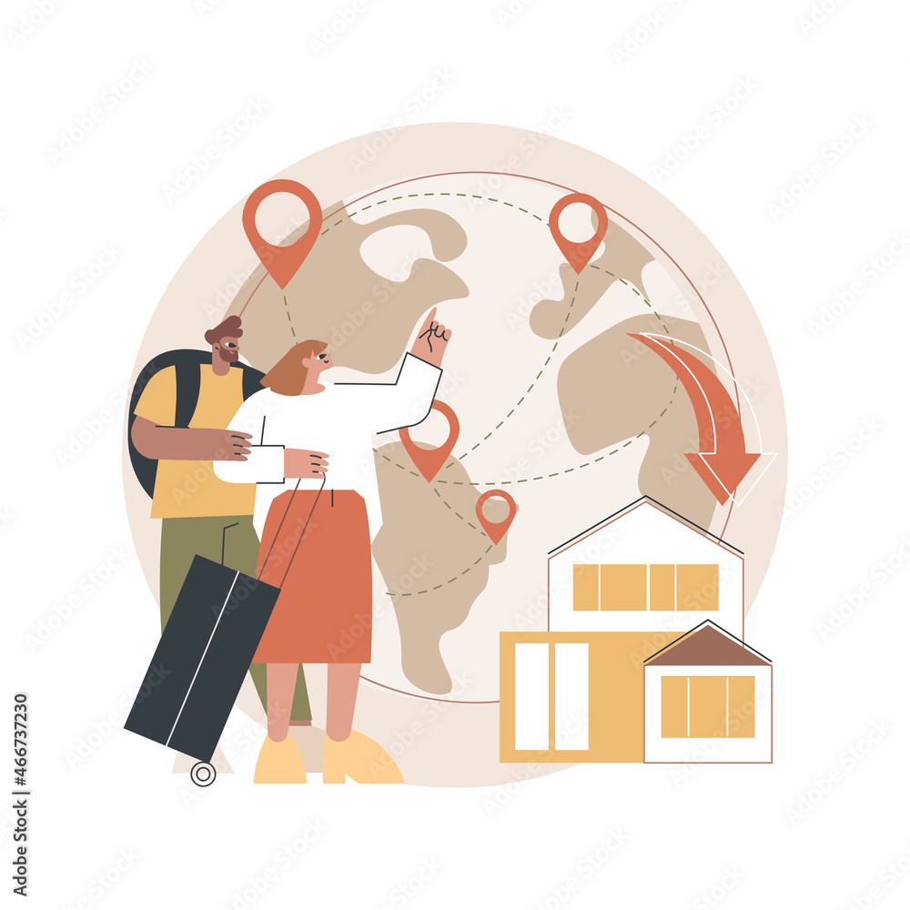 Return migration abstract concept vector illustration. Return of ...