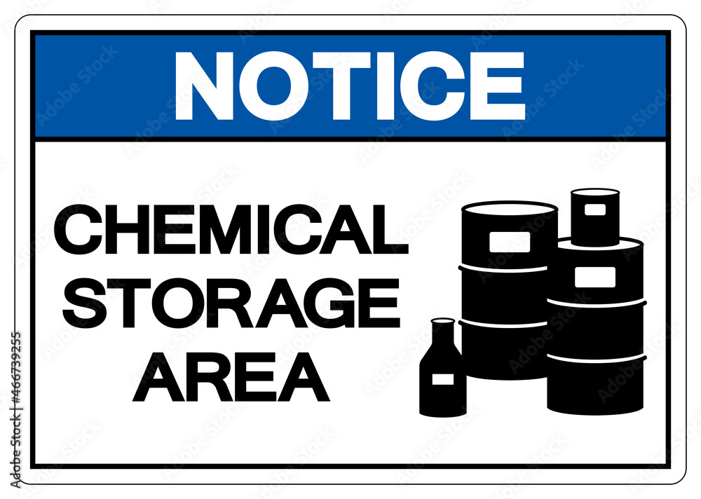 Notice Chemical Storage Area Symbol Sign, Vector Illustration, Isolate ...