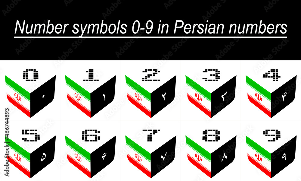 Number symbols 0-9 in Persian numbers Stock Illustration | Adobe Stock