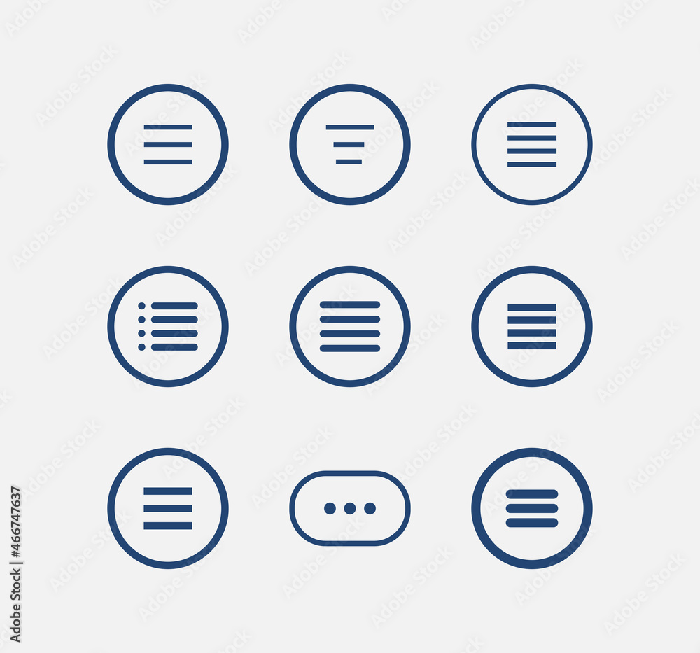 Menu UI Design Element icon. Hamburger button, Ui menu and hamburger ...