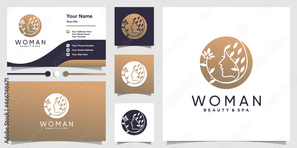 Woman logo with creative unique style Premium Vector Stock Vector ...