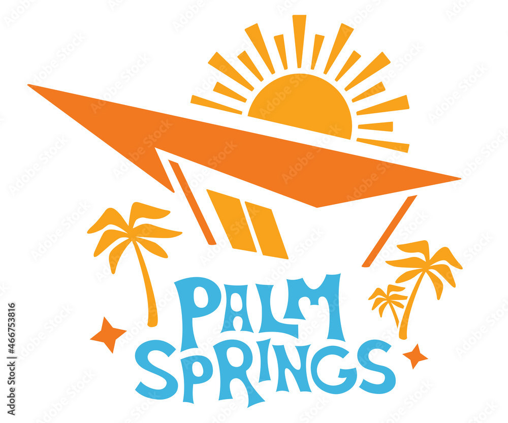 Palm Springs Retro T-Shirt Design | PS Tramway Gas Station Illustration ...