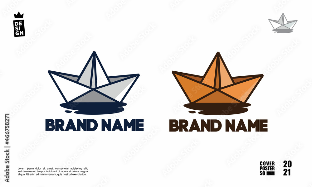 paper boat logo for company or individual Stock Vector | Adobe Stock