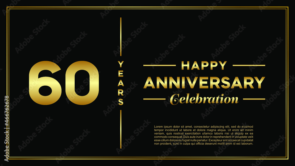 60th years anniversary, vector design for anniversary celebration with ...