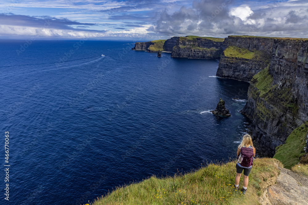 The Wild Atlantic Way, The Cliffs of Moher, The Burren Way hiking trail ...