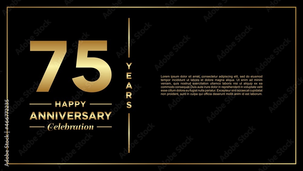 75th years anniversary, vector design for anniversary celebration with ...