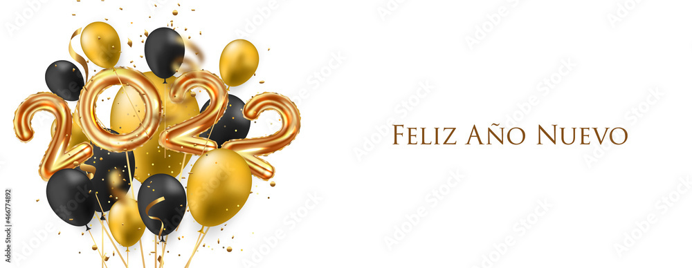 2022 New Year Spanish greeting card (Feliz Año Nuevo 2022). Spanish ...
