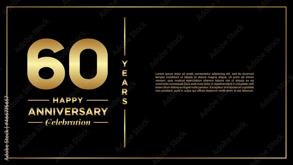 60th years anniversary, vector design for anniversary celebration with ...