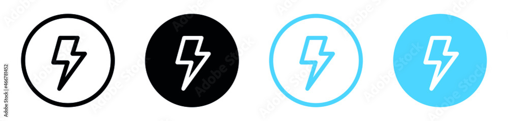 flash thunder power icon, Lightning bolt icon with thunder bolt ...