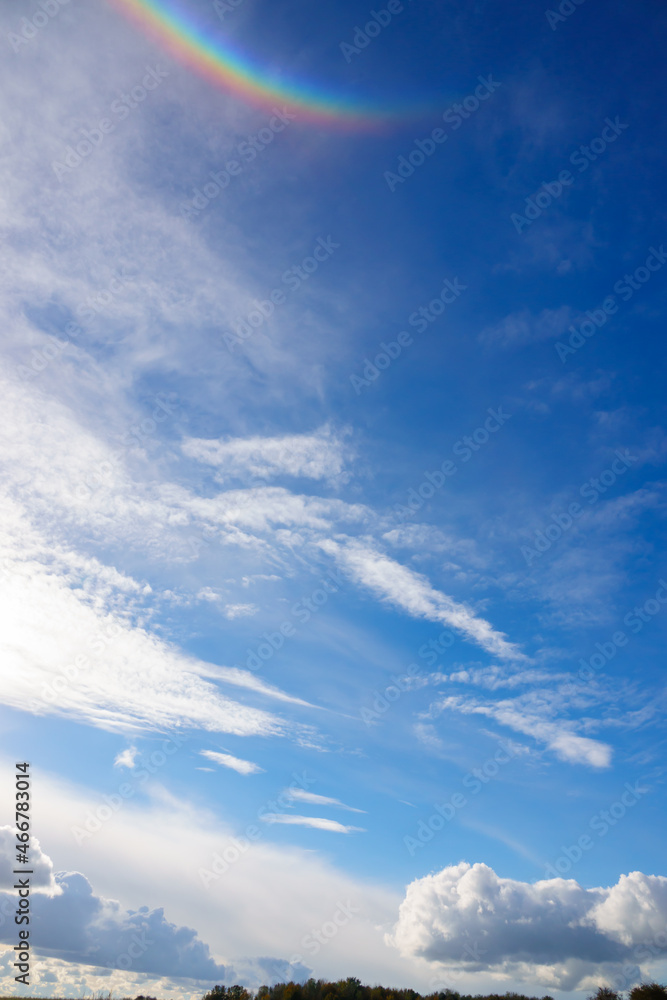 beautiful smiling rainbow colours from a high altitude Circumzenithal ...