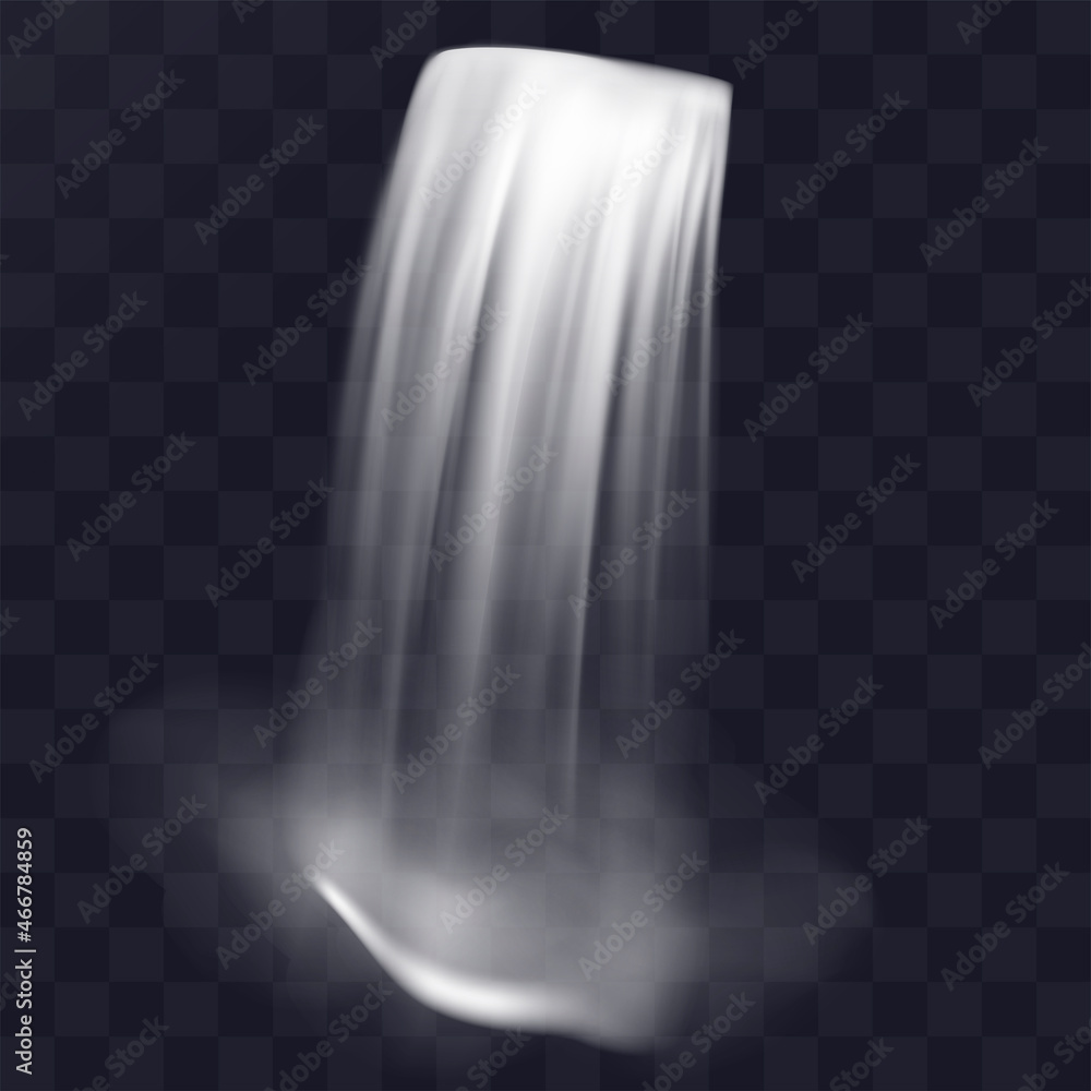 Realistic natural waterfall. Falling stream river water. Vector ...