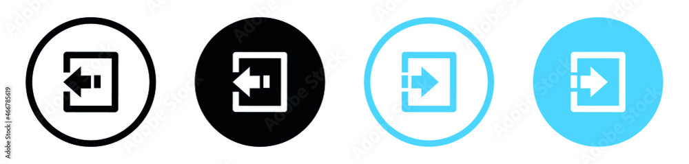 Login logout icon, sign in and sign out symbol, exit and entry icon ...