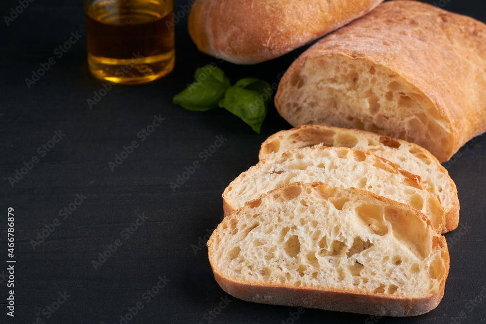 ciabatta is an Italian white bread made from wheat flour water salt ...