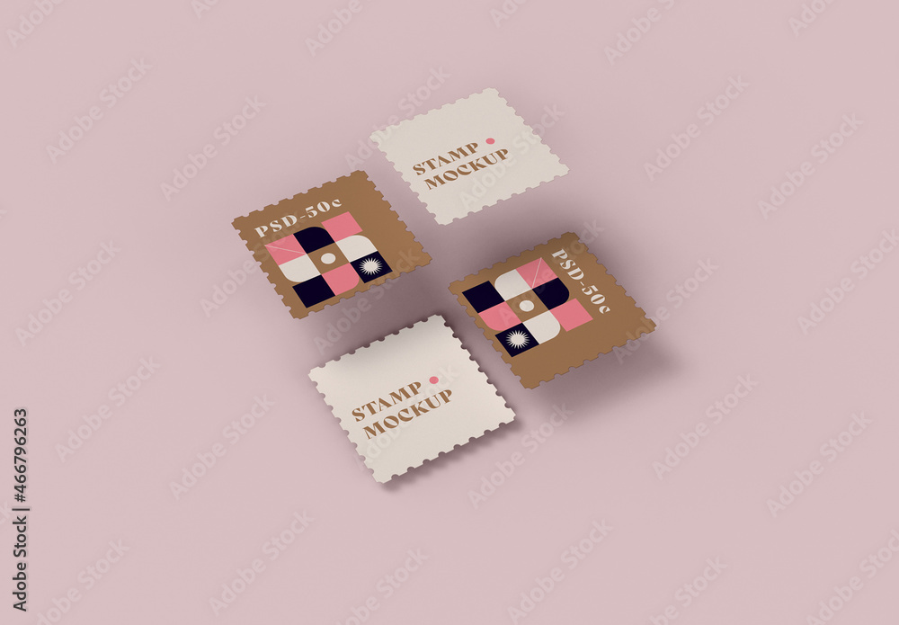 Set of Stamps Mockup Stock Template | Adobe Stock