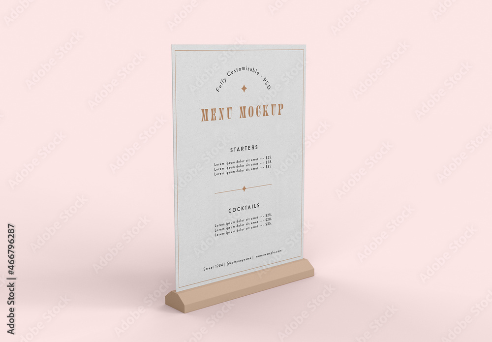 Vertical Menu Mockup Stock Template | Adobe Stock