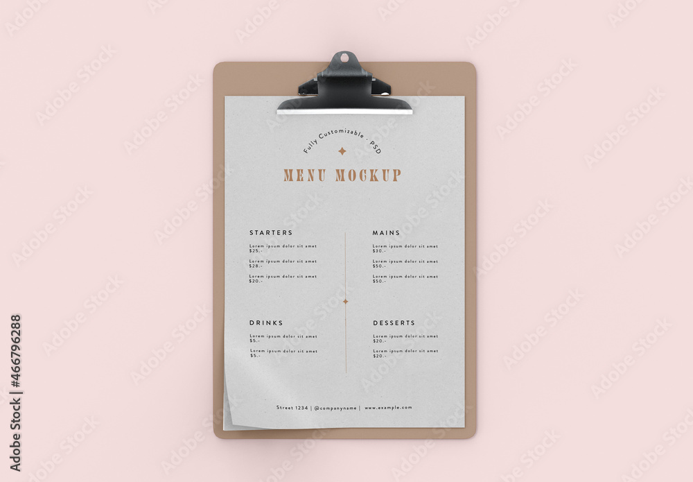 Top View of Menu Mockup Stock Template | Adobe Stock